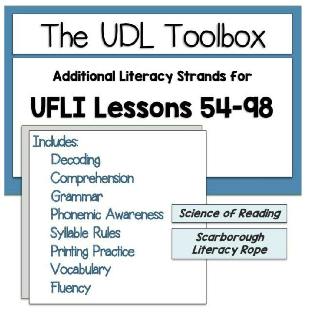 Additional Literacy Strands aligning with UFLI 54-98 with decodable ...