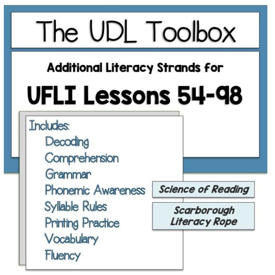 Additional Literacy Strands aligning with UFLI 54-98 with decodable ...