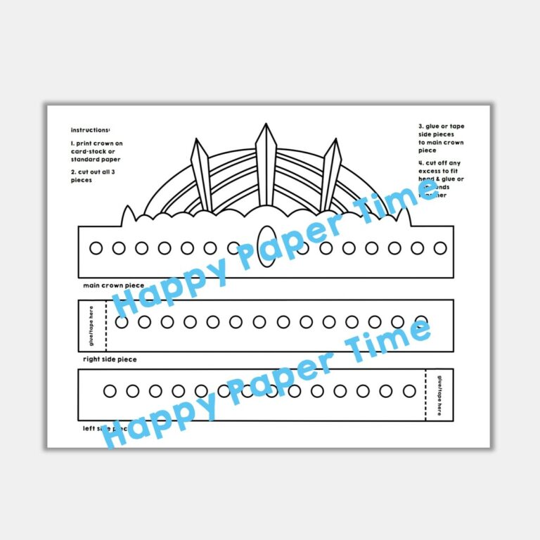 Cambodia Paper Crown Headband Printable Coloring Thai Craft Activity ...