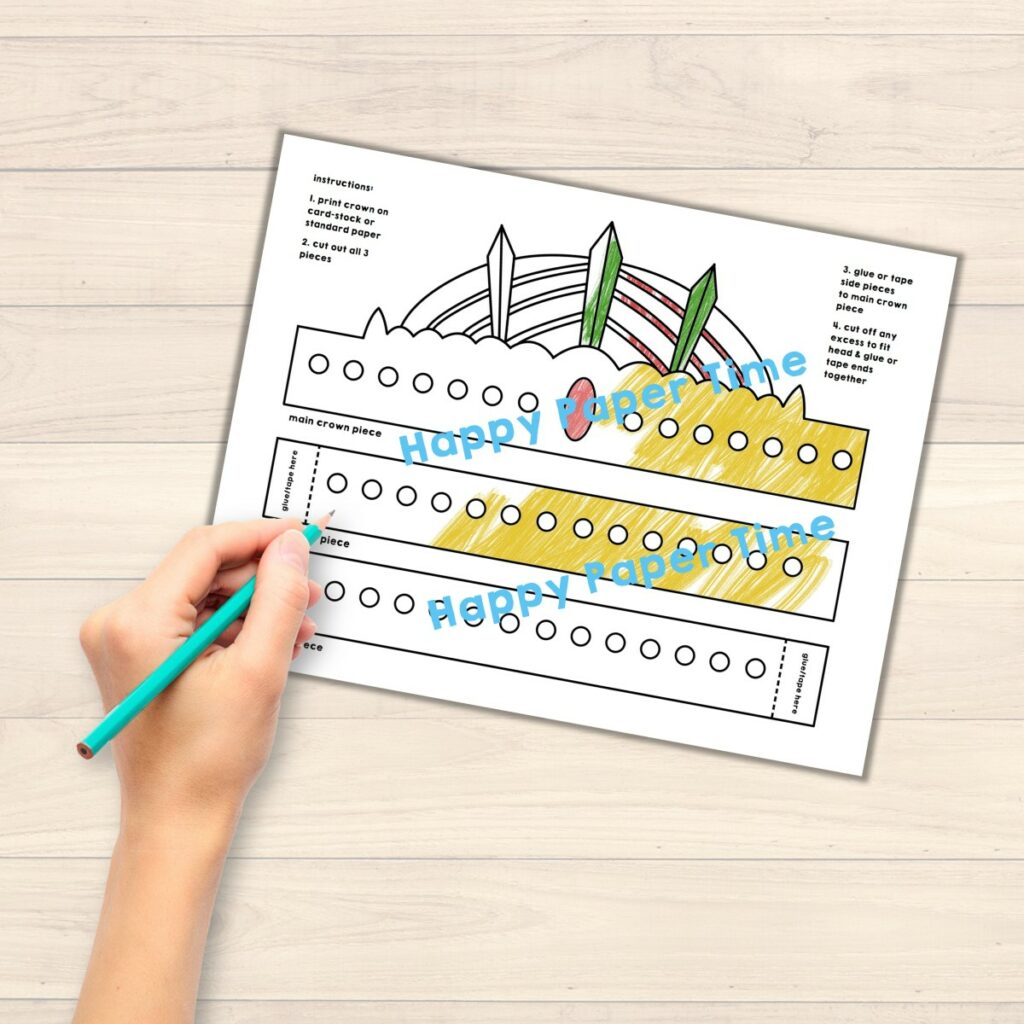 Cambodia Paper Crown Headband Printable Coloring Thai Craft Activity ...