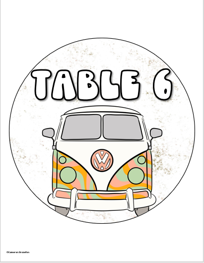 Table Numbers Signs Groovy Retro Vibes Theme Classroom Decor | Made By ...