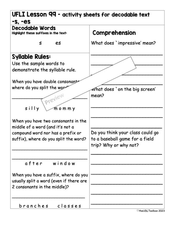 Additional Literacy Strands aligning with UFLI 99-106 with decodable ...