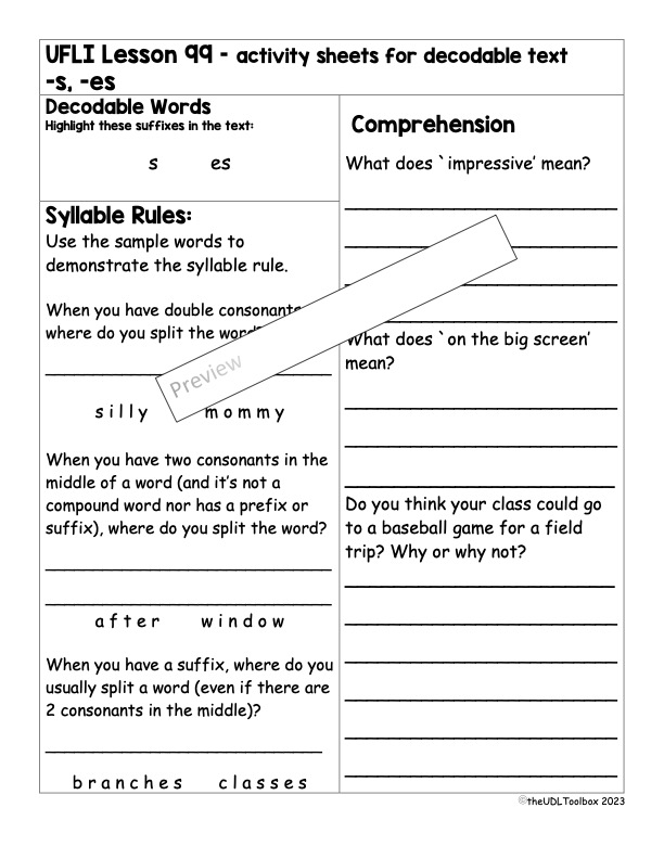 Additional Literacy Strands aligning with UFLI 99-106 with decodable ...