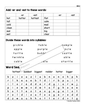 Additional Literacy Strands aligning with UFLI 107-110-with decodable ...