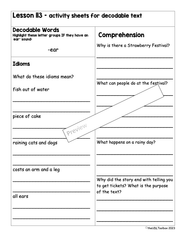 Additional Literacy Strands aligned with UFLI 111-118 with decodable ...