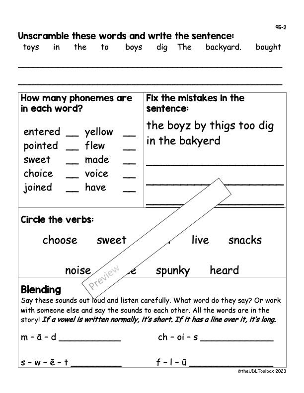 Additional Literacy Strands aligning with UFLI 95-98 with decodable ...