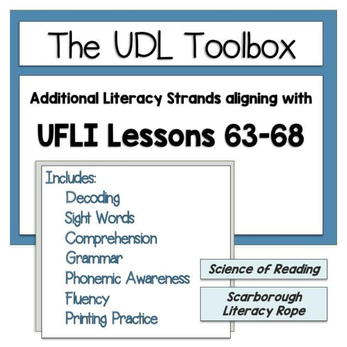 Additional Literacy Strands aligning with UFLI 63-68-with decodable ...