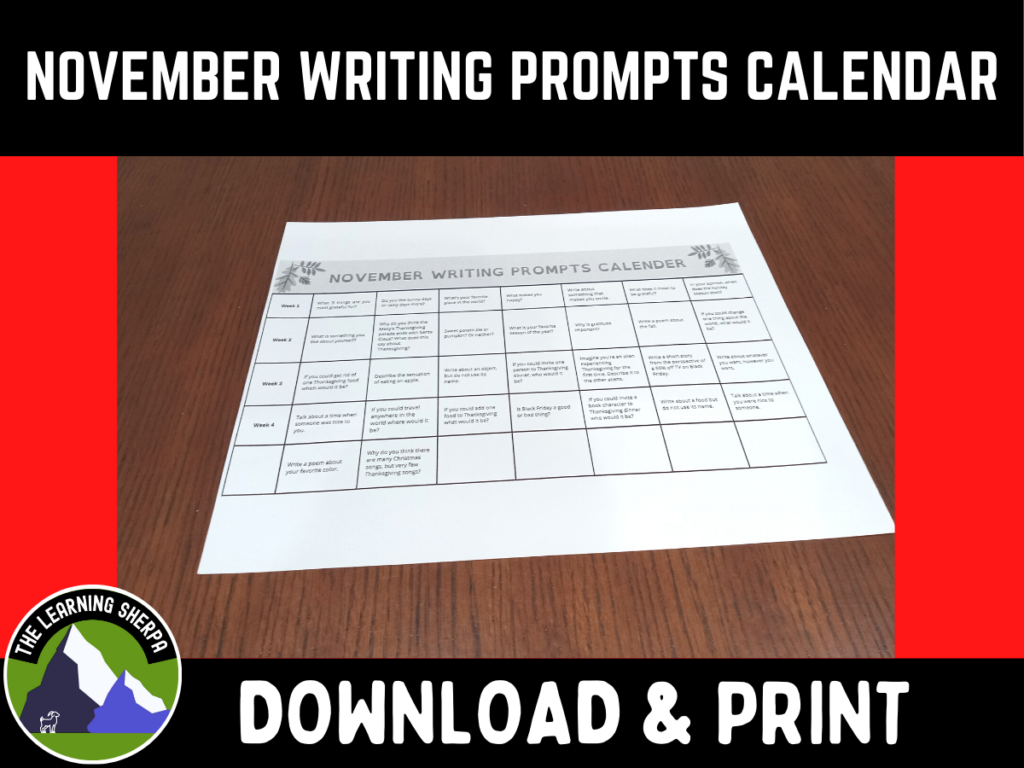 November Writing Prompts | Made By Teachers