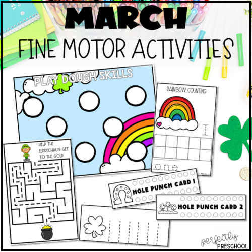 March Fine Motor Skills Activities for Preschool St. Patrick's Day and ...