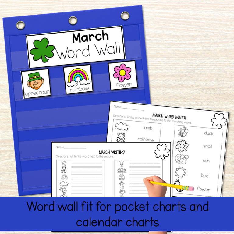 March Word Wall and Activities for Preschool, Pre-K and Kindergarten ...