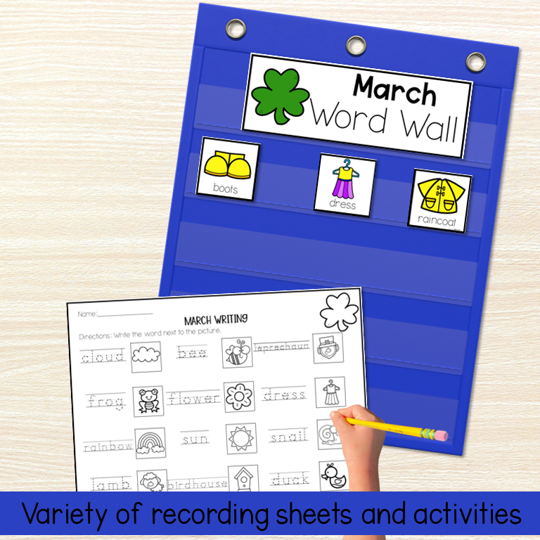 March Word Wall and Activities for Preschool, Pre-K and Kindergarten ...