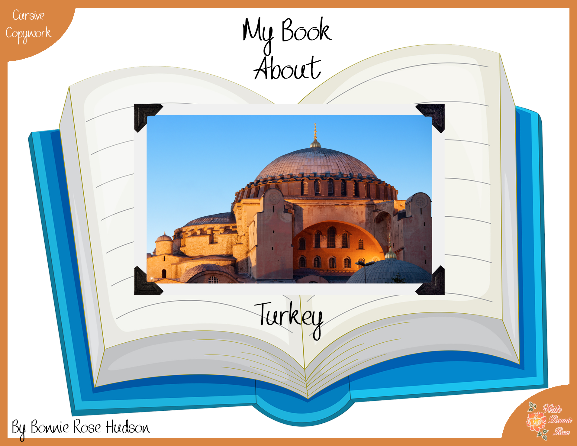My Book About Turkey with Cursive Copywork | Made By Teachers
