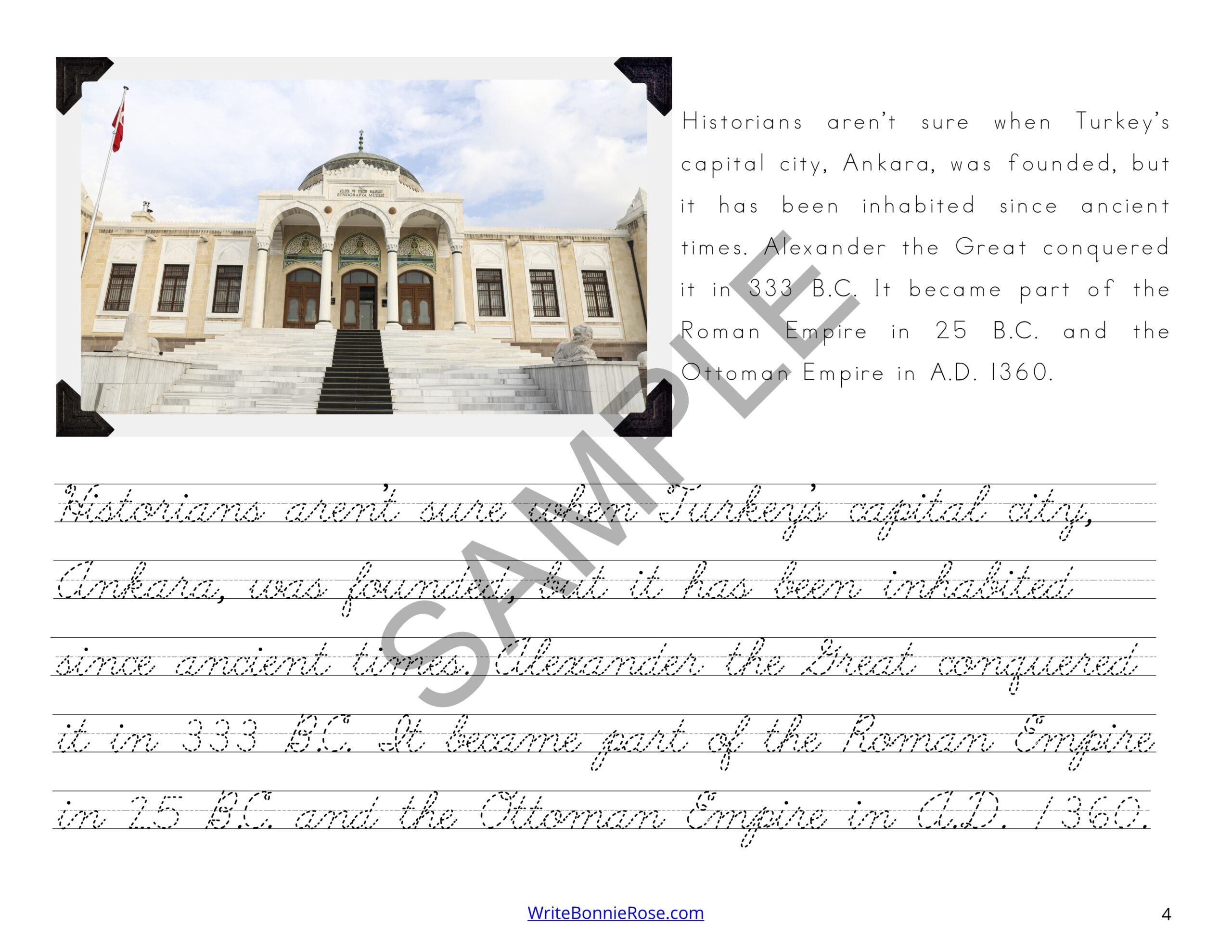 My Book About Turkey with Cursive Copywork | Made By Teachers