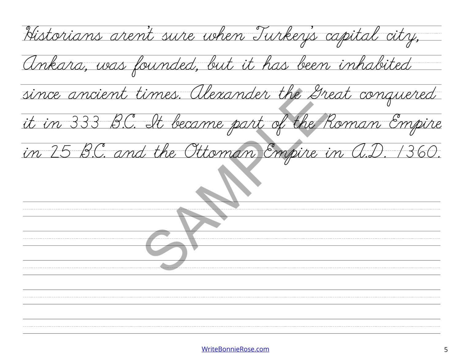 My Book About Turkey with Cursive Copywork | Made By Teachers