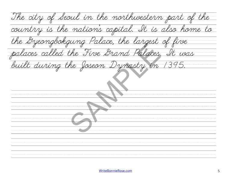 My Book About South Korea with Cursive Copywork | Made By Teachers