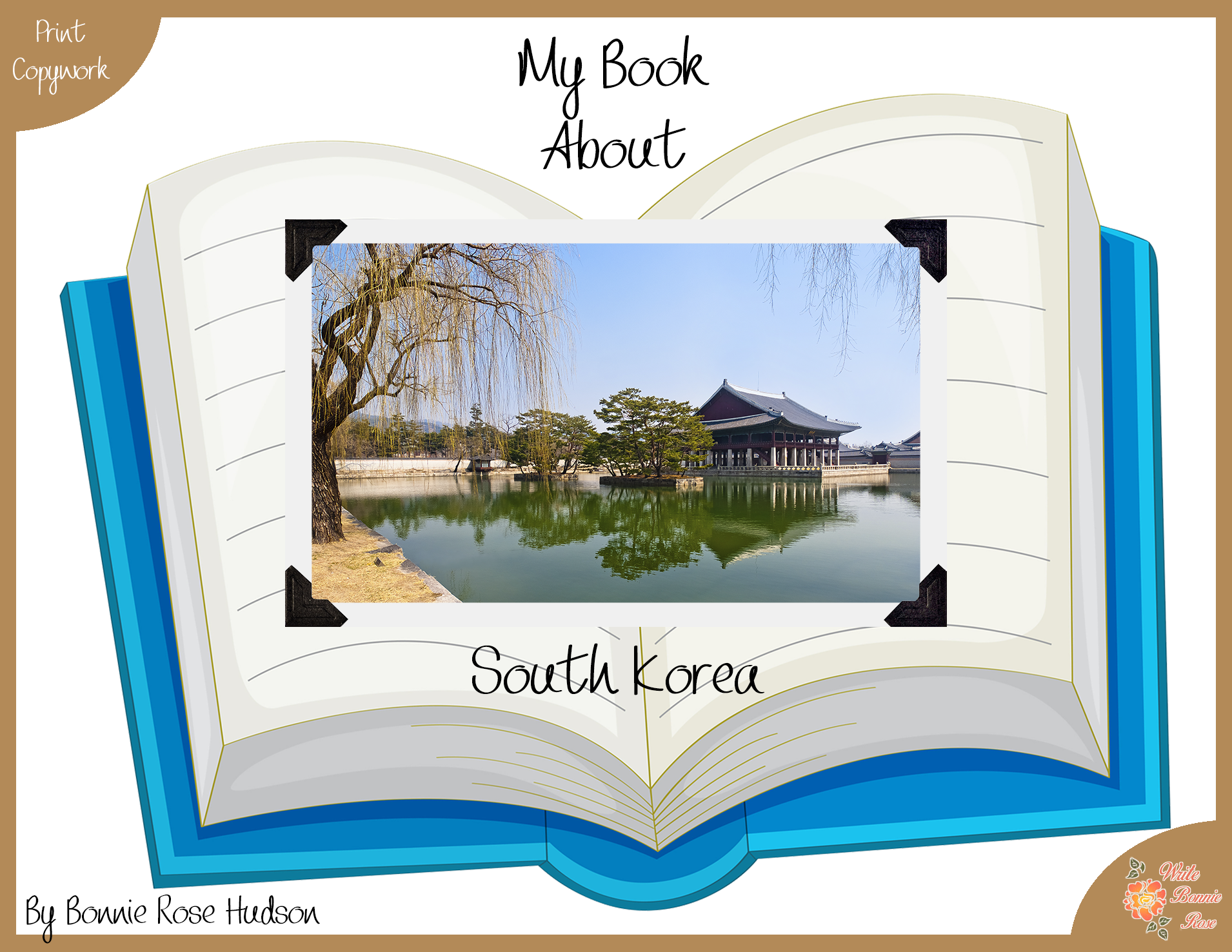 My Book About South Korea with Print Copywork | Made By Teachers