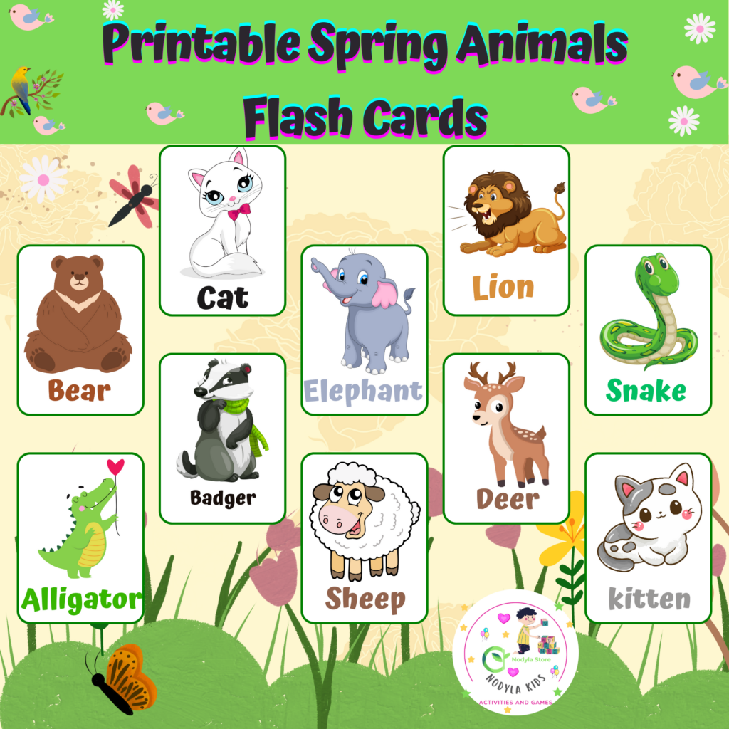 Printable Spring Animals Flash Cards | Spring Activities - Made By Teachers