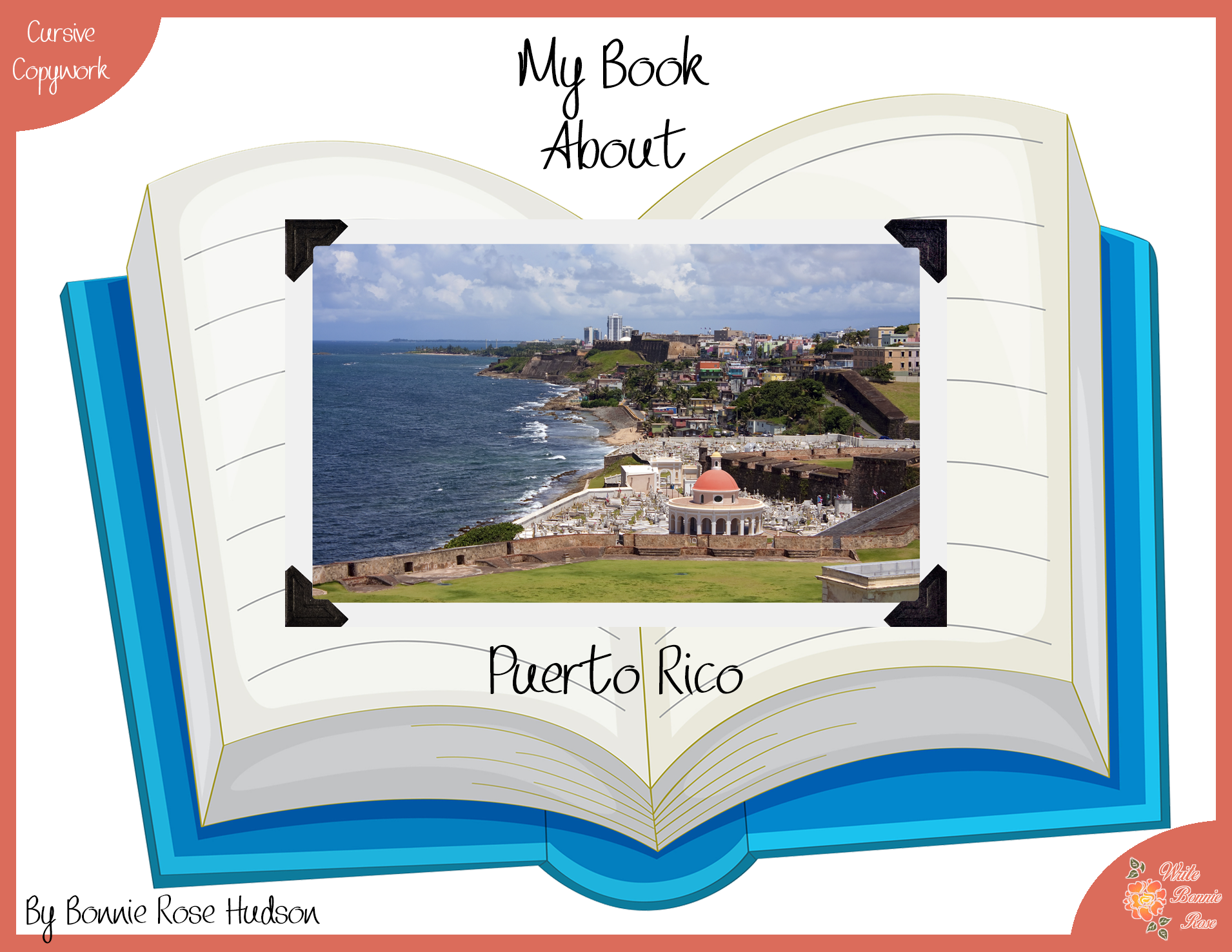 My Book About Puerto Rico with Cursive Copywork | Made By Teachers