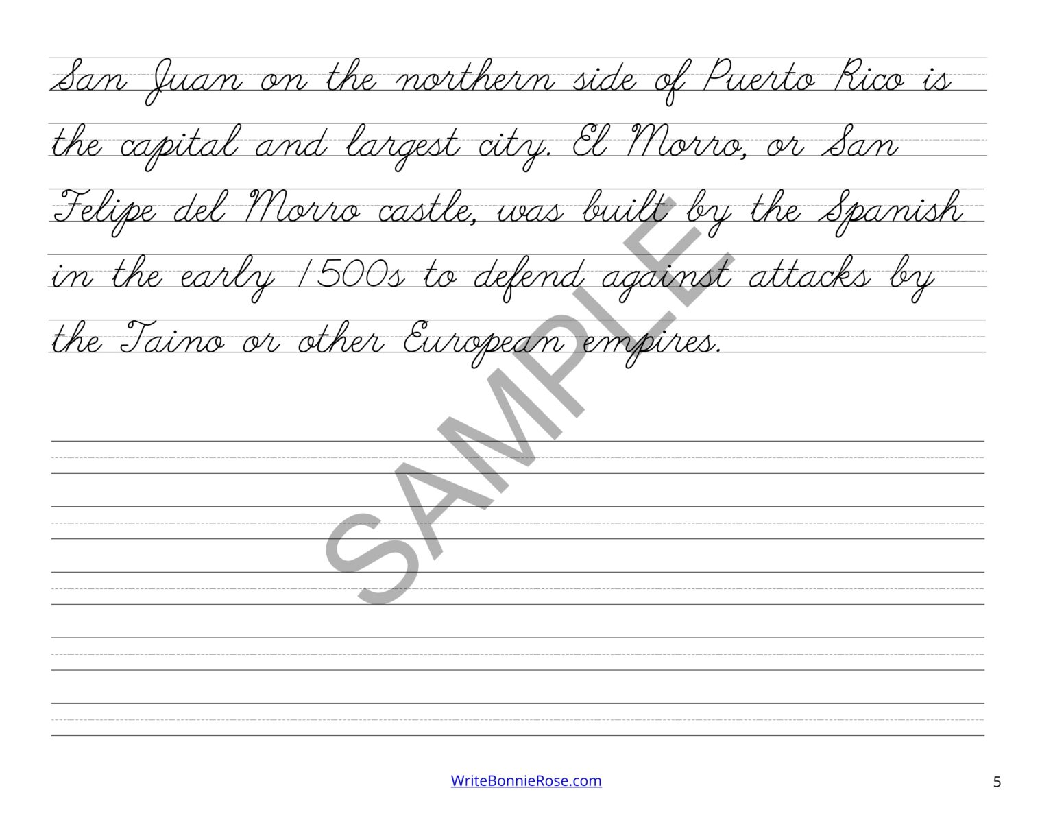 My Book About Puerto Rico with Cursive Copywork | Made By Teachers