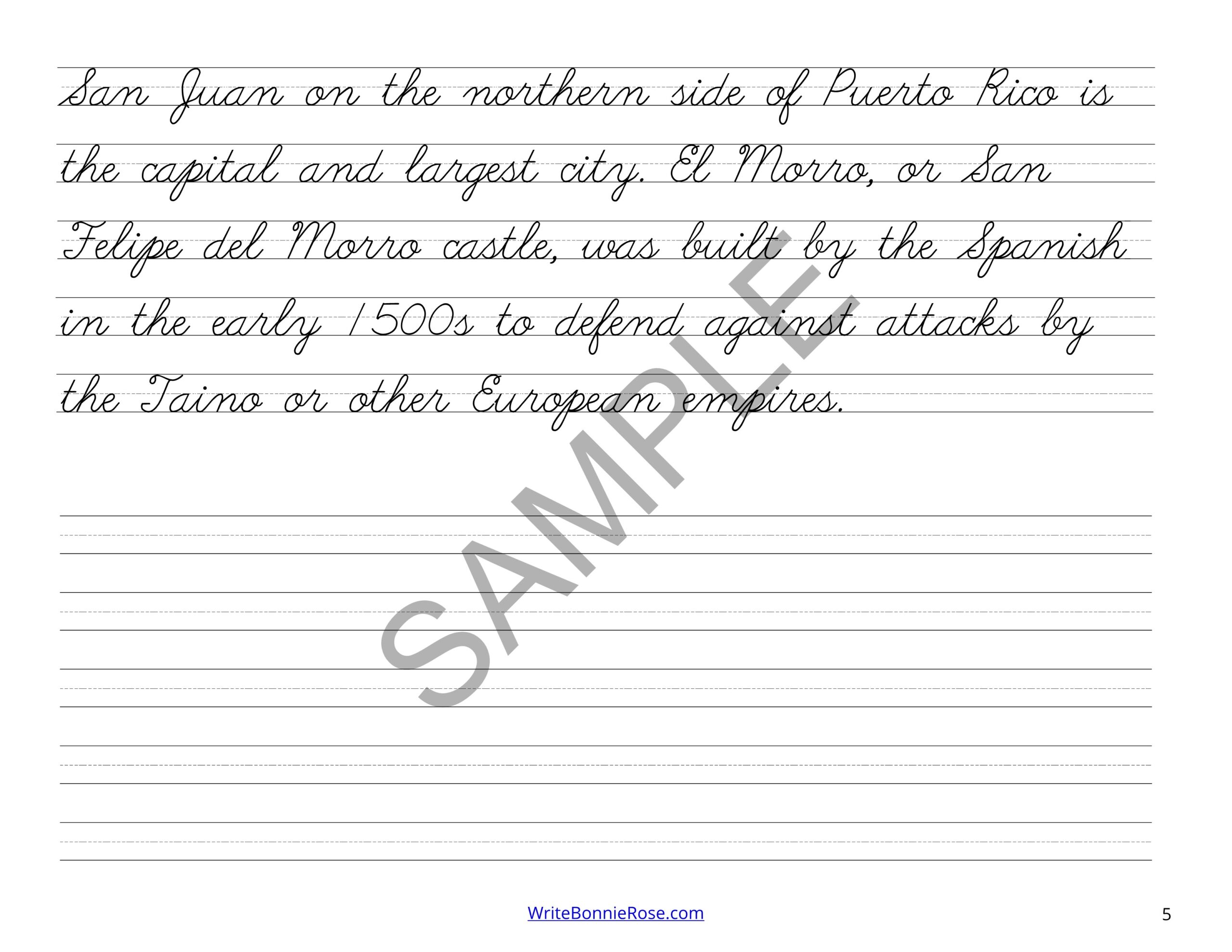 My Book About Puerto Rico with Cursive Copywork | Made By Teachers