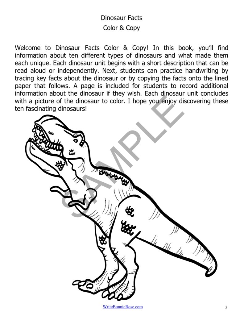 Dinosaur Facts Color & Copy | Made By Teachers