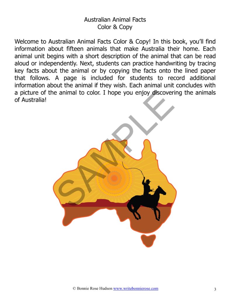 Australian Animal Facts Color and Copy | Made By Teachers