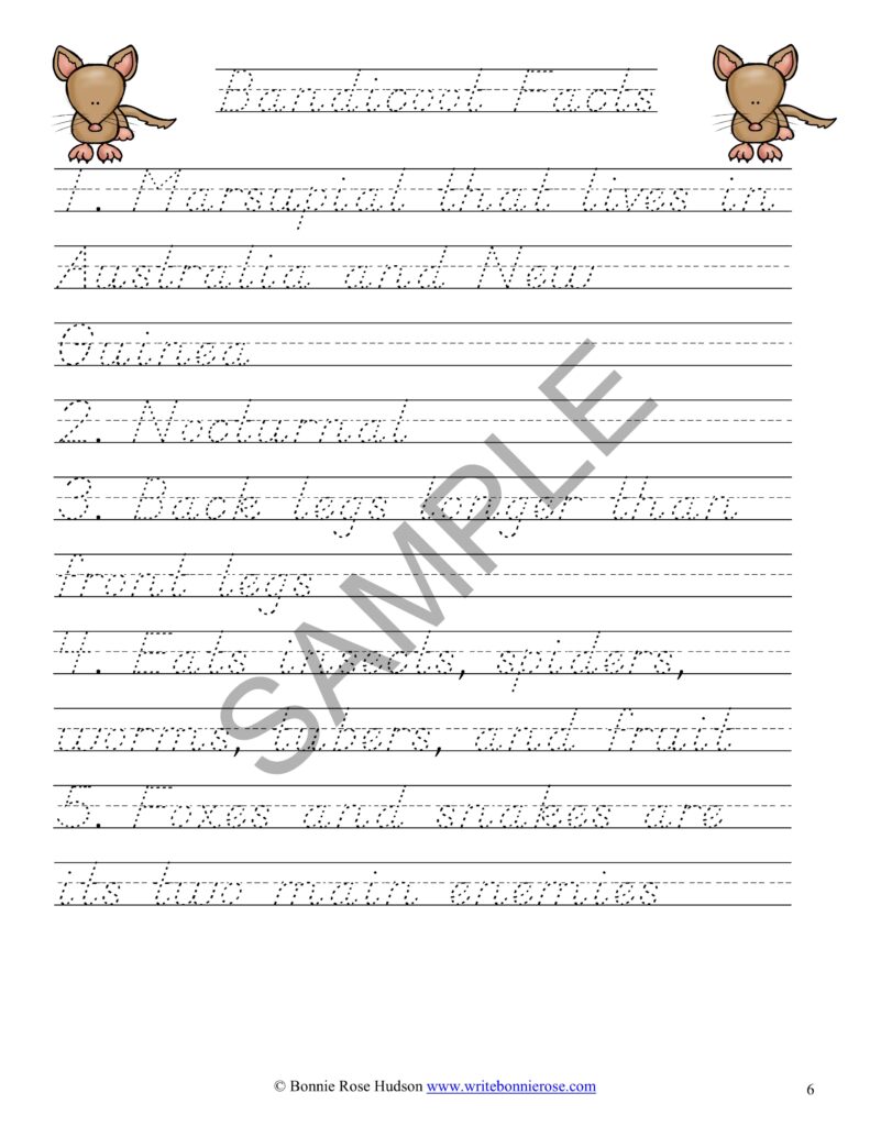 Australian Animal Facts Color and Copy | Made By Teachers