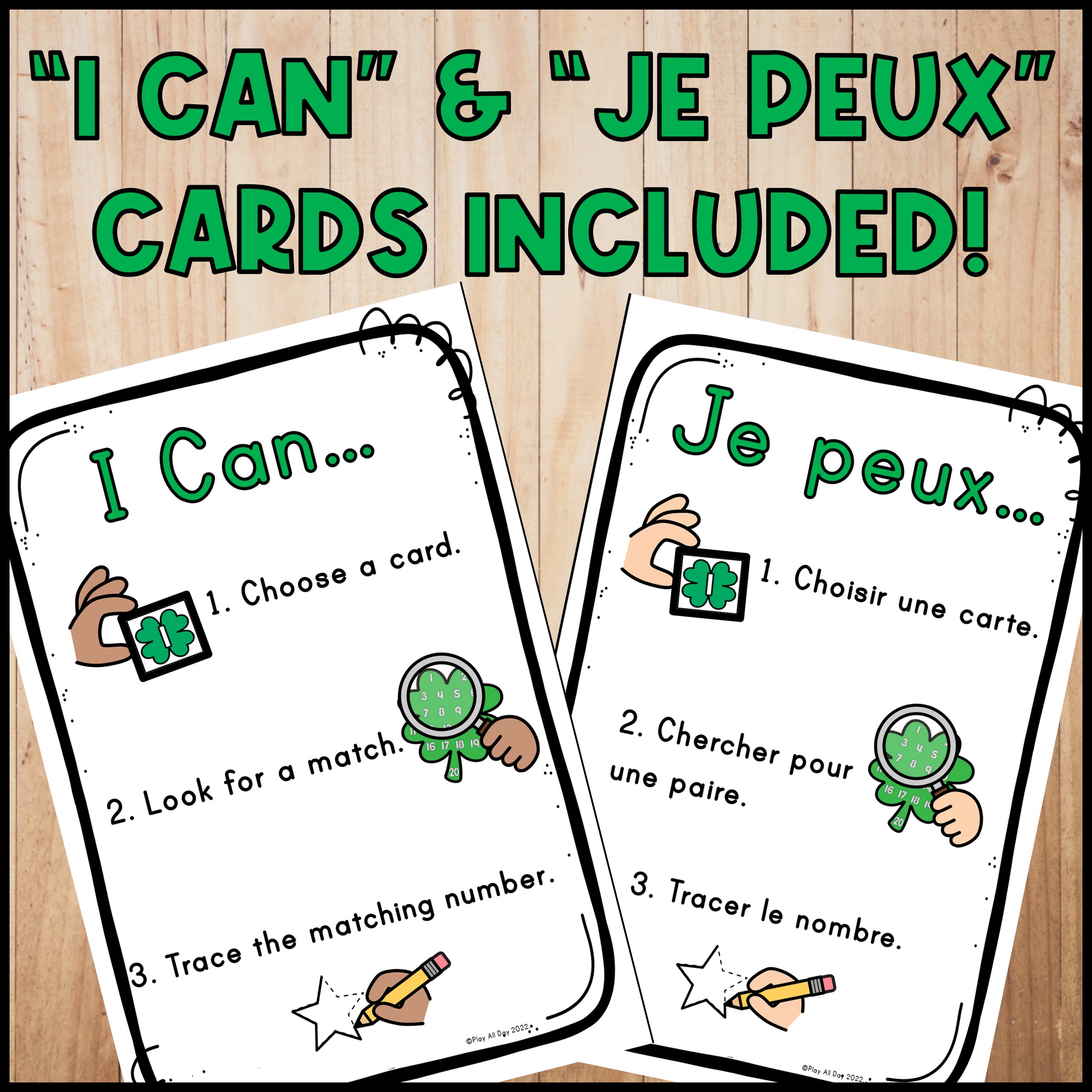 St. Patrick’s Day Numbers | Clover Number Matching and Tracing Activity ...