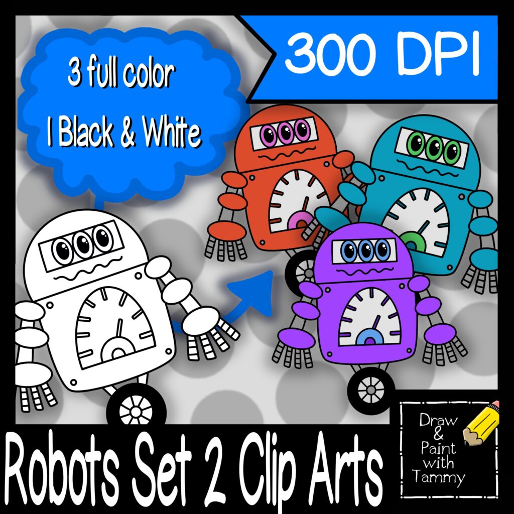 Robot themed clip arts set 2 | Made By Teachers
