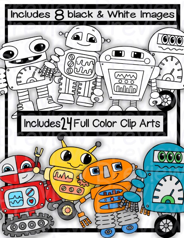 Robot themed clip arts set 2 | Made By Teachers