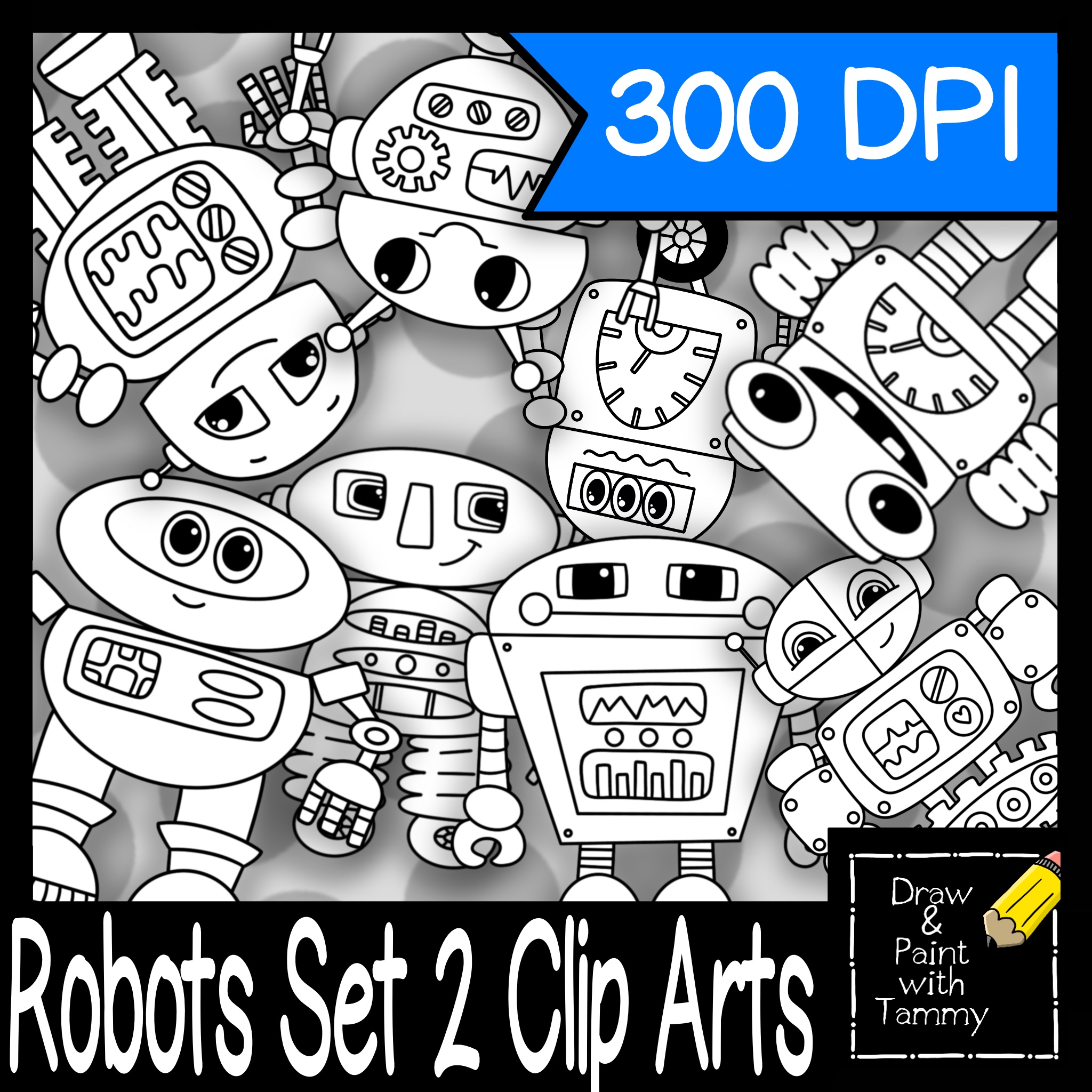 Robot themed clip arts set 2 | Made By Teachers