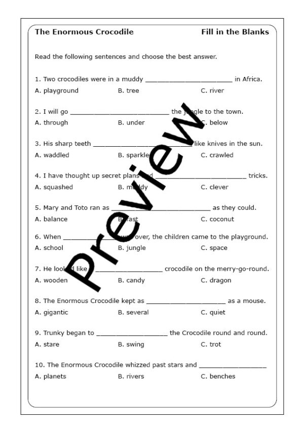 Roald Dahl "The Enormous Crocodile" worksheets | Made By Teachers