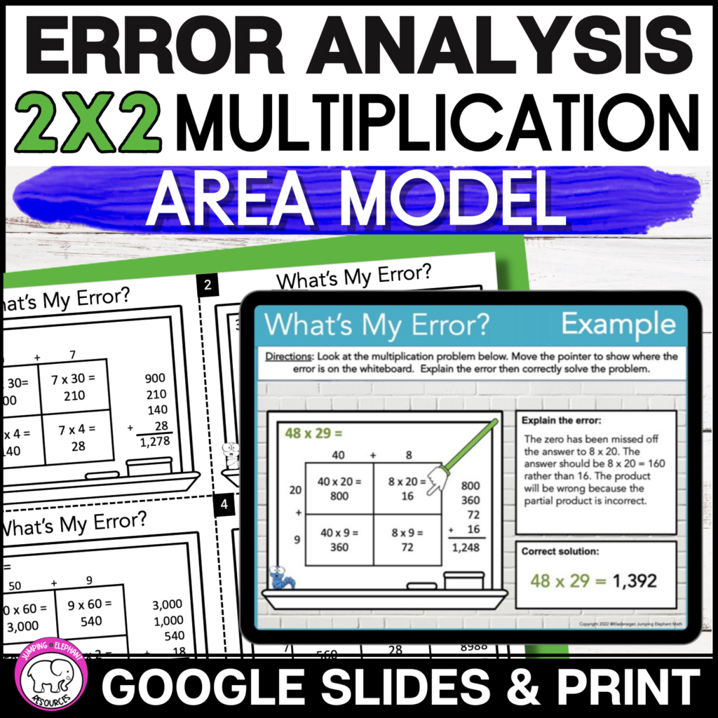 Error Analysis 2 Digit by 2 Digit Area Model Multiplication Google ...