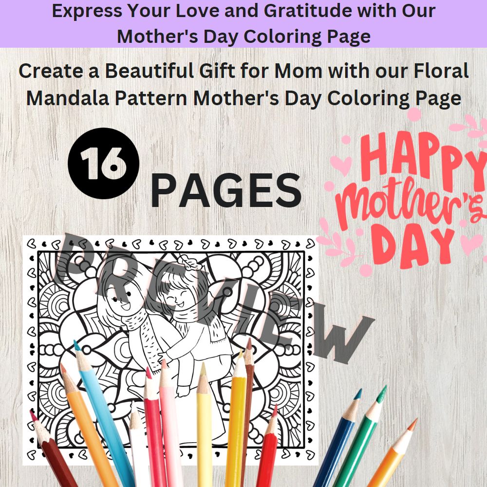 Create a Beautiful Gift for Mom with our Floral Mandala Pattern Mother ...