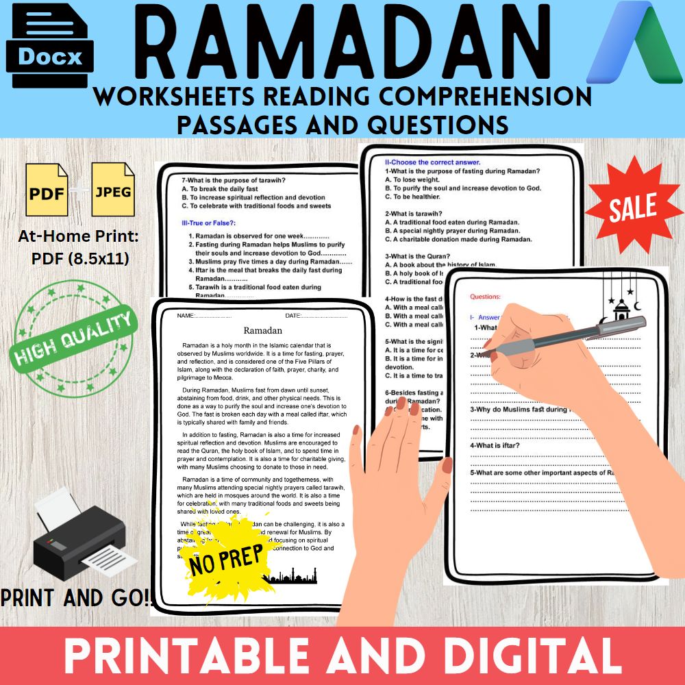 Ramadan Worksheets Reading Comprehension Passages and Questions . | Made By Teachers