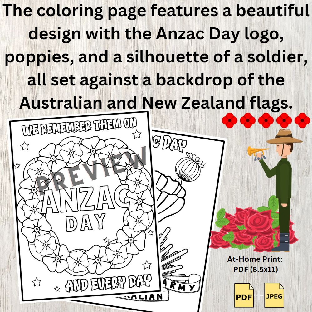 Anzac Day Coloring Page for Reflection and Remembrance | Made By Teachers