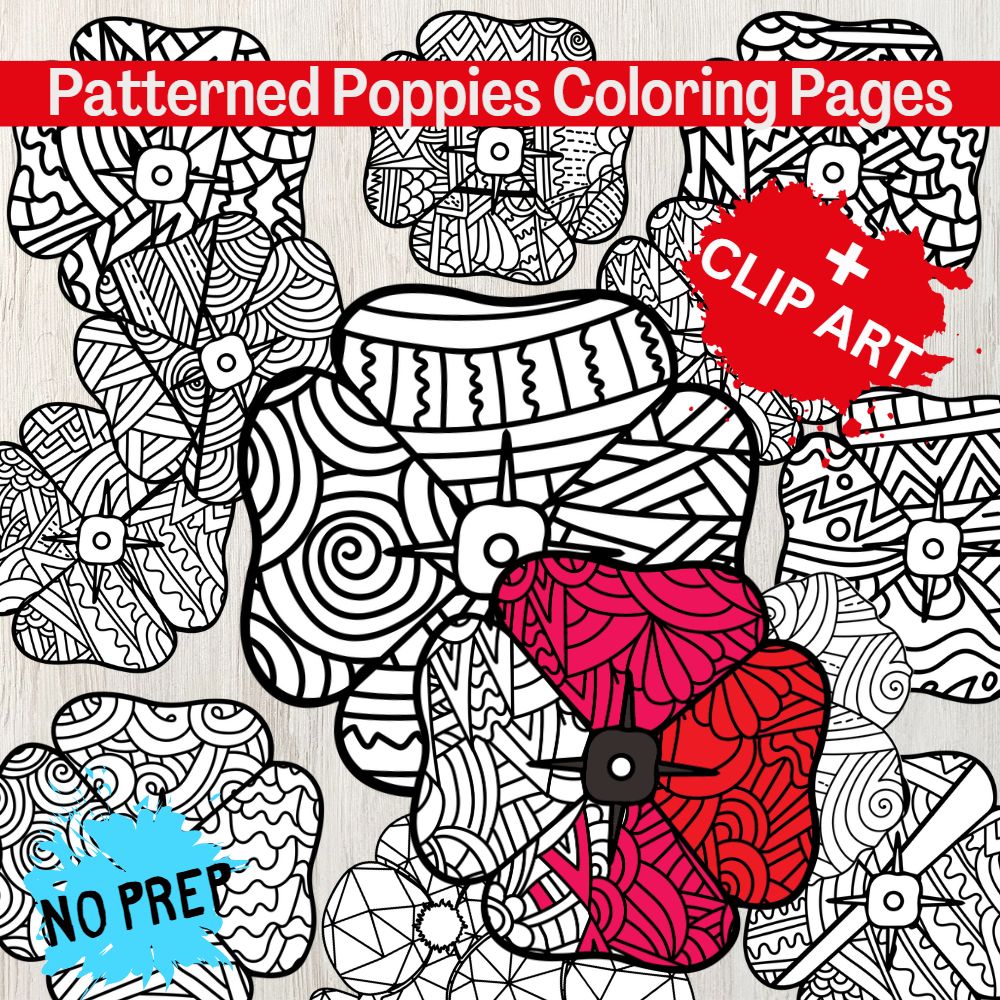 Commemorate Special Days with Stunning Patterned Poppy Coloring Pages ...