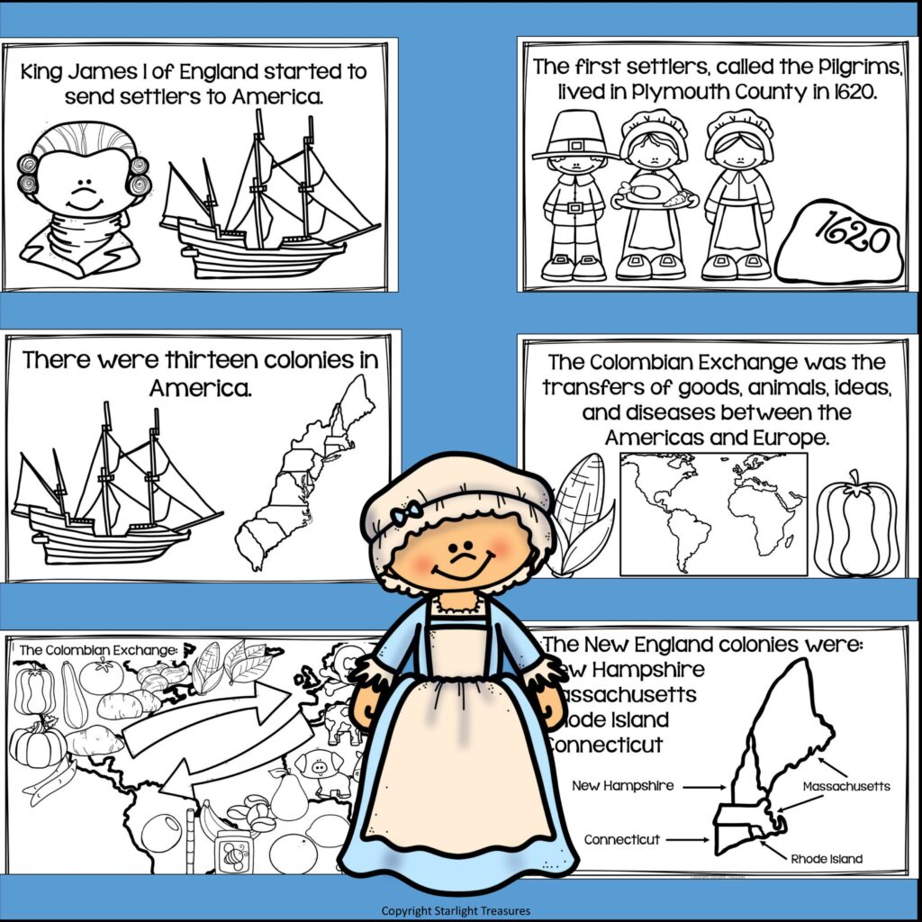 Colonial Times Mini Book for Early Readers - 13 Colonies, Colonial Jobs ...