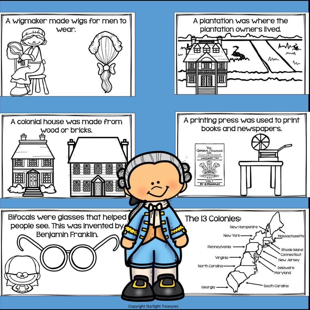 Colonial Times Mini Book for Early Readers - 13 Colonies, Colonial Jobs ...