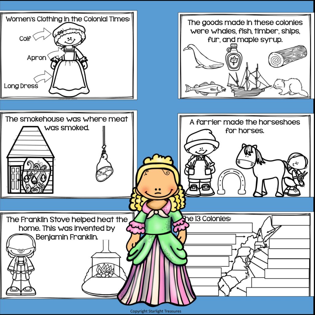 Colonial Times Mini Book for Early Readers - 13 Colonies, Colonial Jobs ...