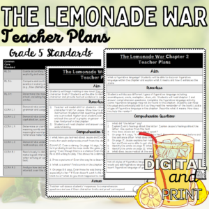 The Lemonade War Novel Study Digital & Print Comprehension quest ...