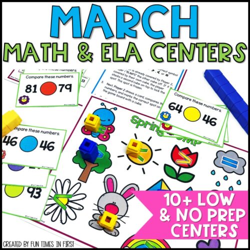 March Center Activities for 1st Grade - Math and Literacy Centers ...