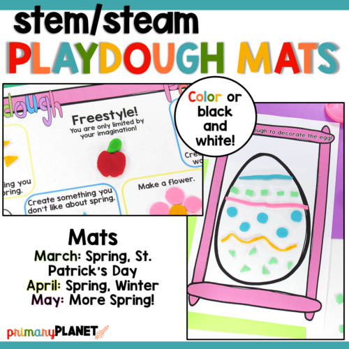 Spring STEM Activities - STEM Challenges - Spring Playdough Mats | Made ...