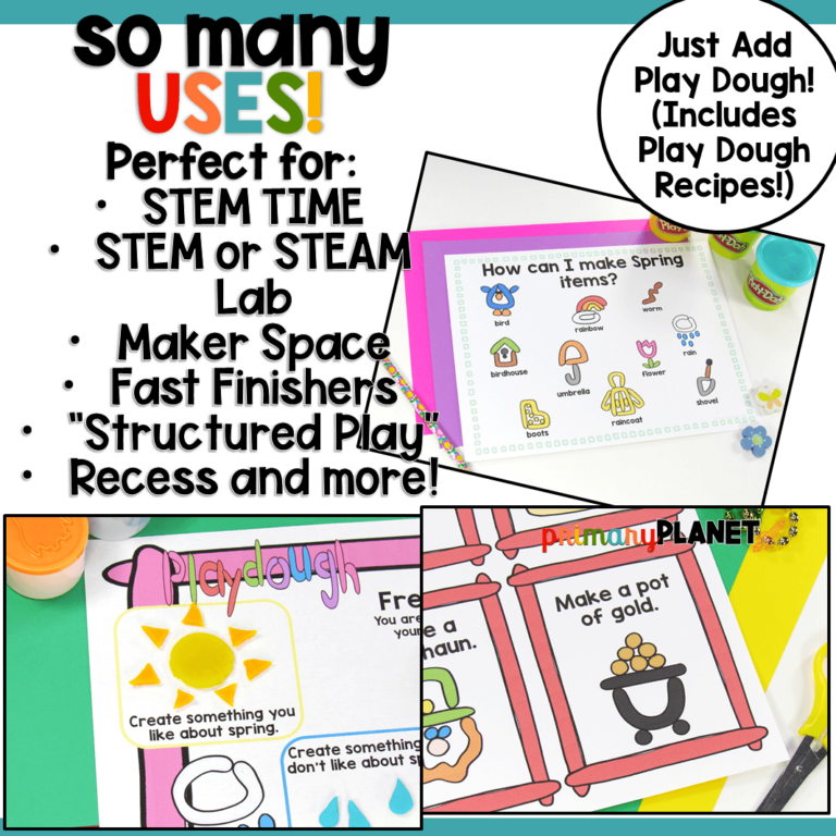 Spring STEM Activities - STEM Challenges - Spring Playdough Mats | Made ...
