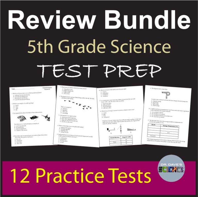 5th Grade Science NGSS Test Prep and Independent Study Review Practice ...