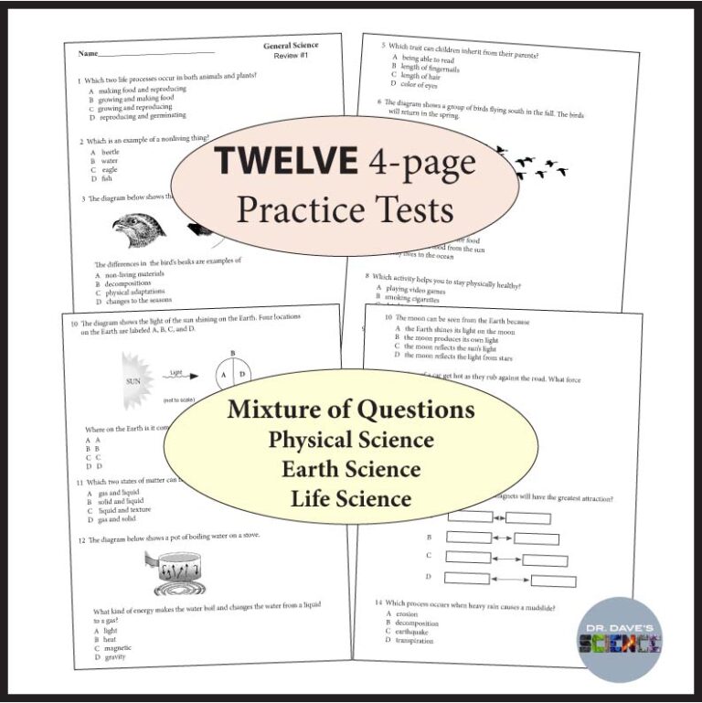 5th Grade Science NGSS Test Prep and Independent Study Review Practice ...