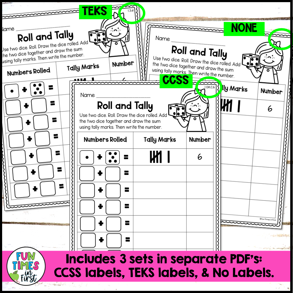 Free No Prep Math using Dice - No Prep Math Printables - Math Center ...