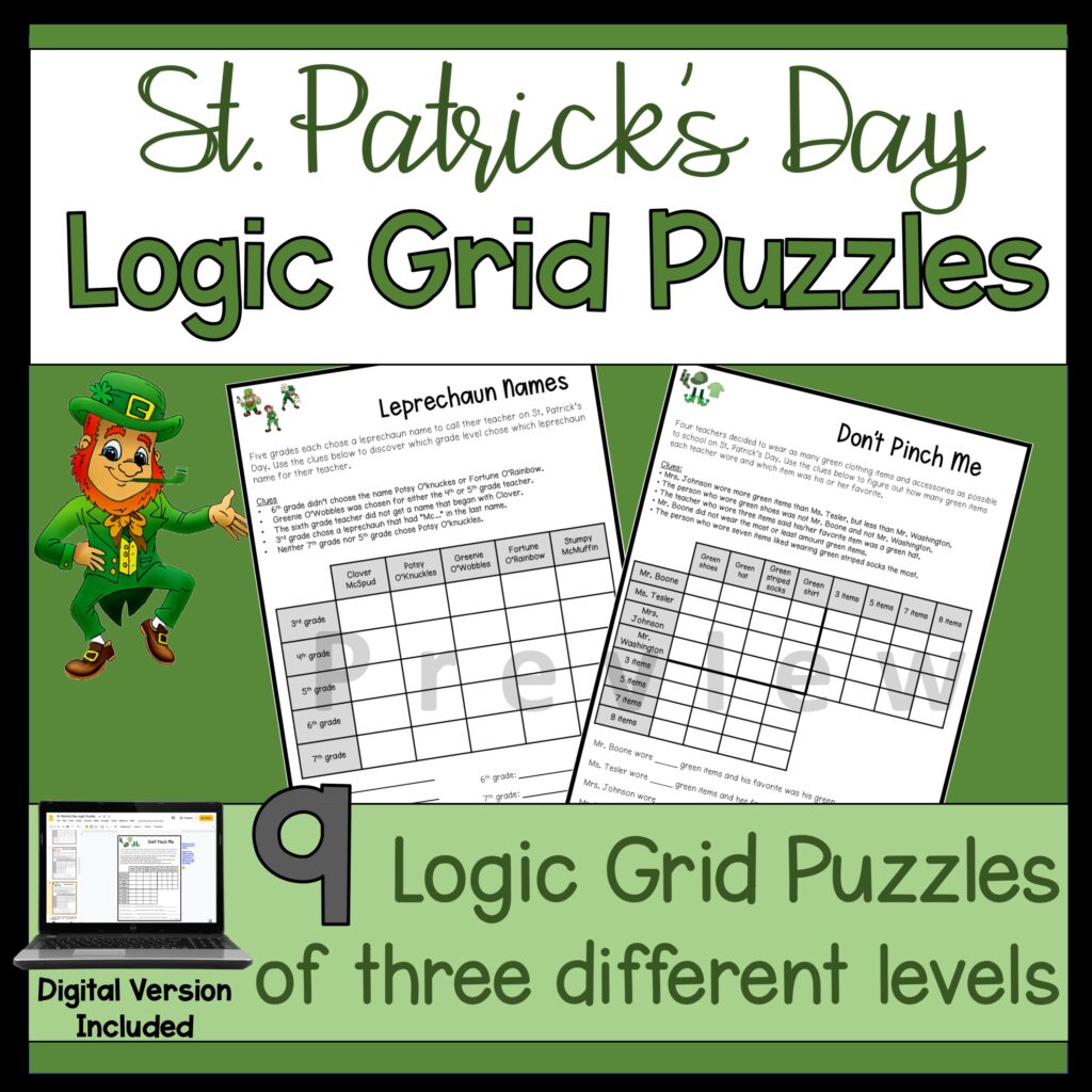 St. Patrick's Day Logic Puzzles | Made By Teachers
