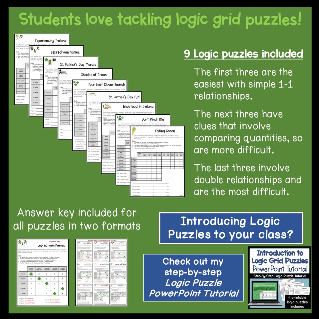 St. Patrick's Day Logic Puzzles | Made By Teachers