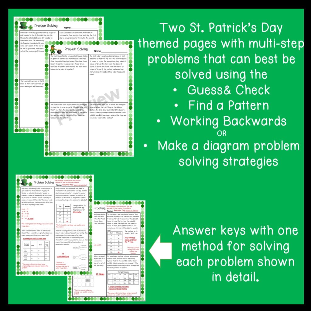Free St. Patrick's Day Multi Step Problem Solving | Made By Teachers